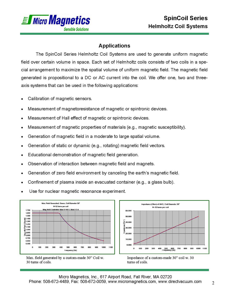 Three-Axis Helmholtz Coils with Controller System (SpinCoil-XYZ-CTRL ...